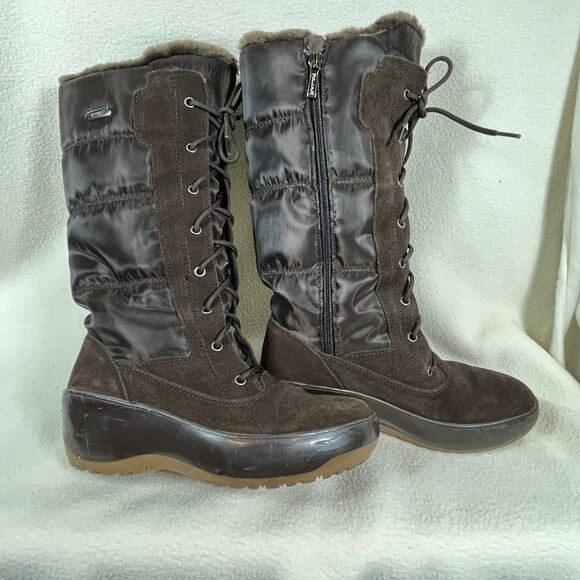 Pajar | Shoes | Pajar Womens Boots Winter Snow Brown Puffer Zip Faux ...